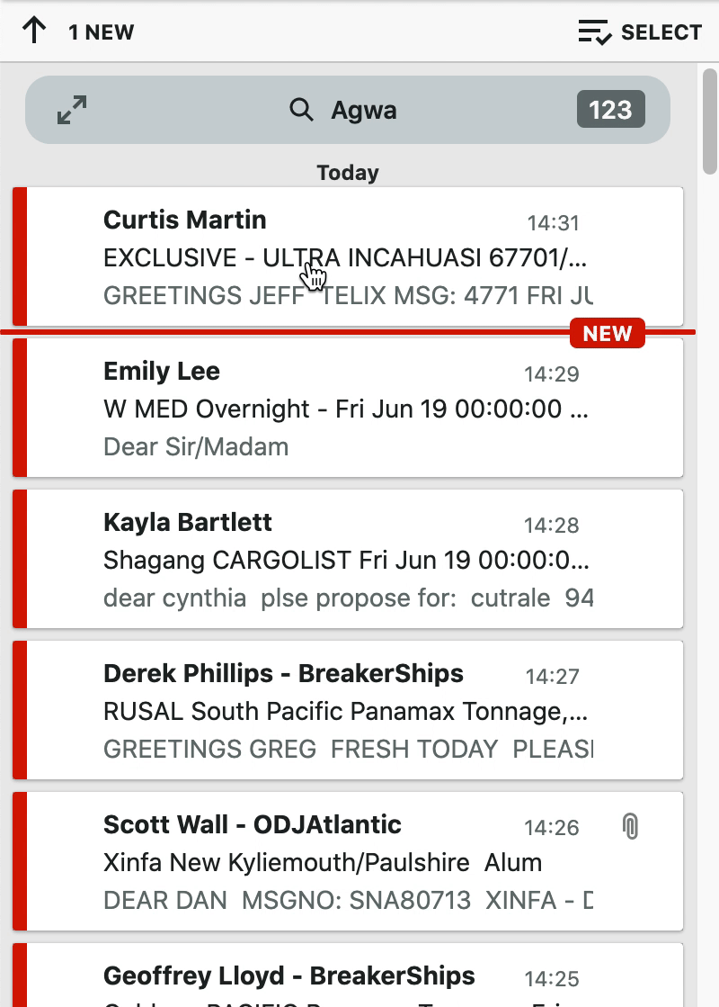 Message List – SEDNA Systems