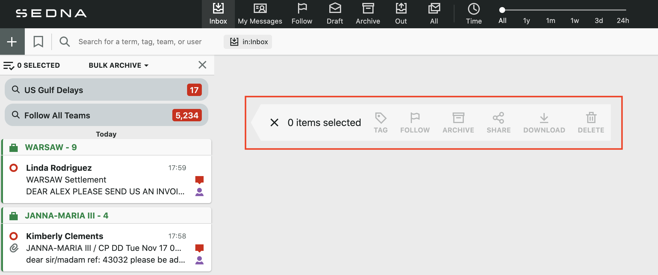 Message List – SEDNA Systems