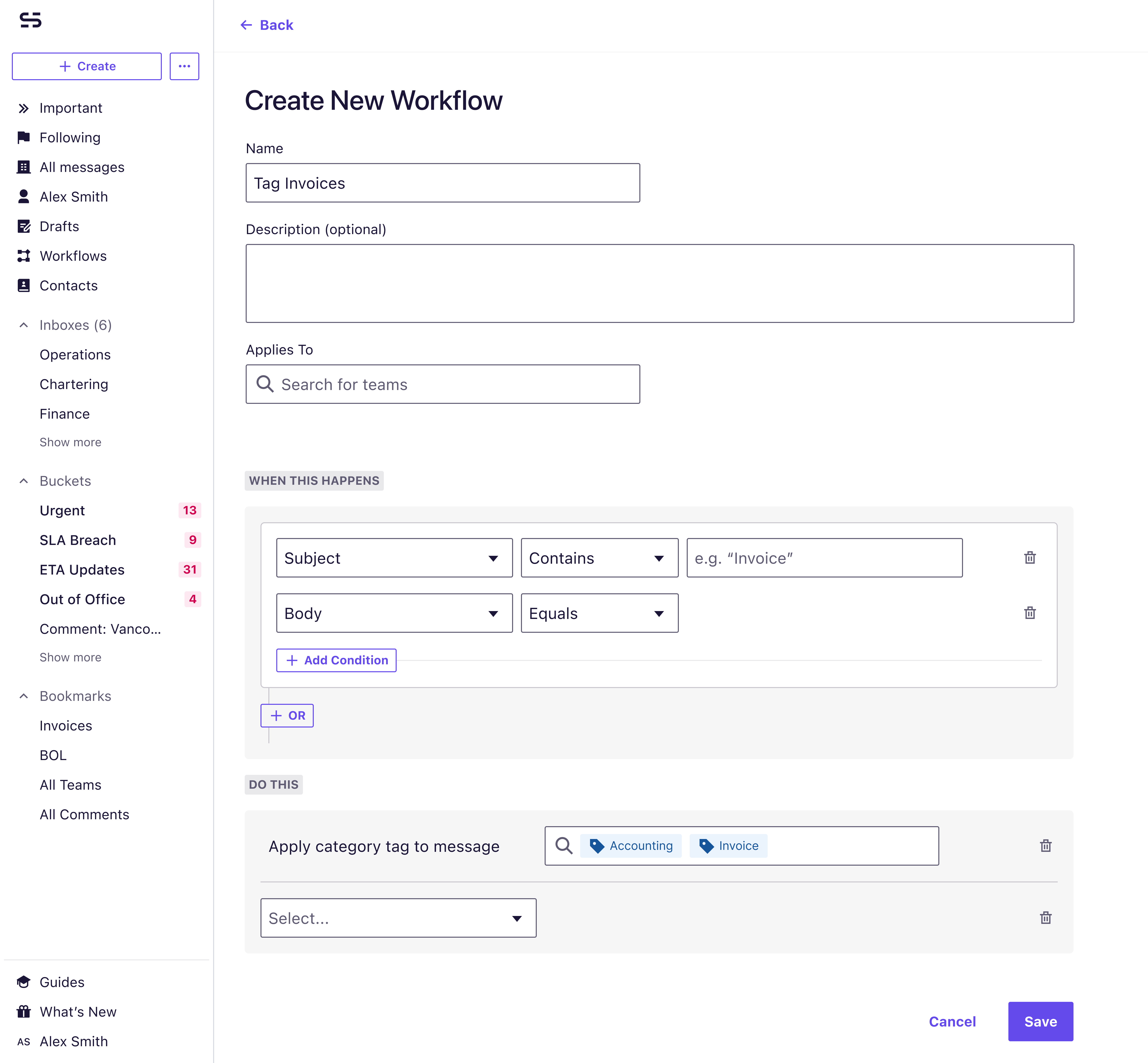 Workflows – Sedna Help Centre